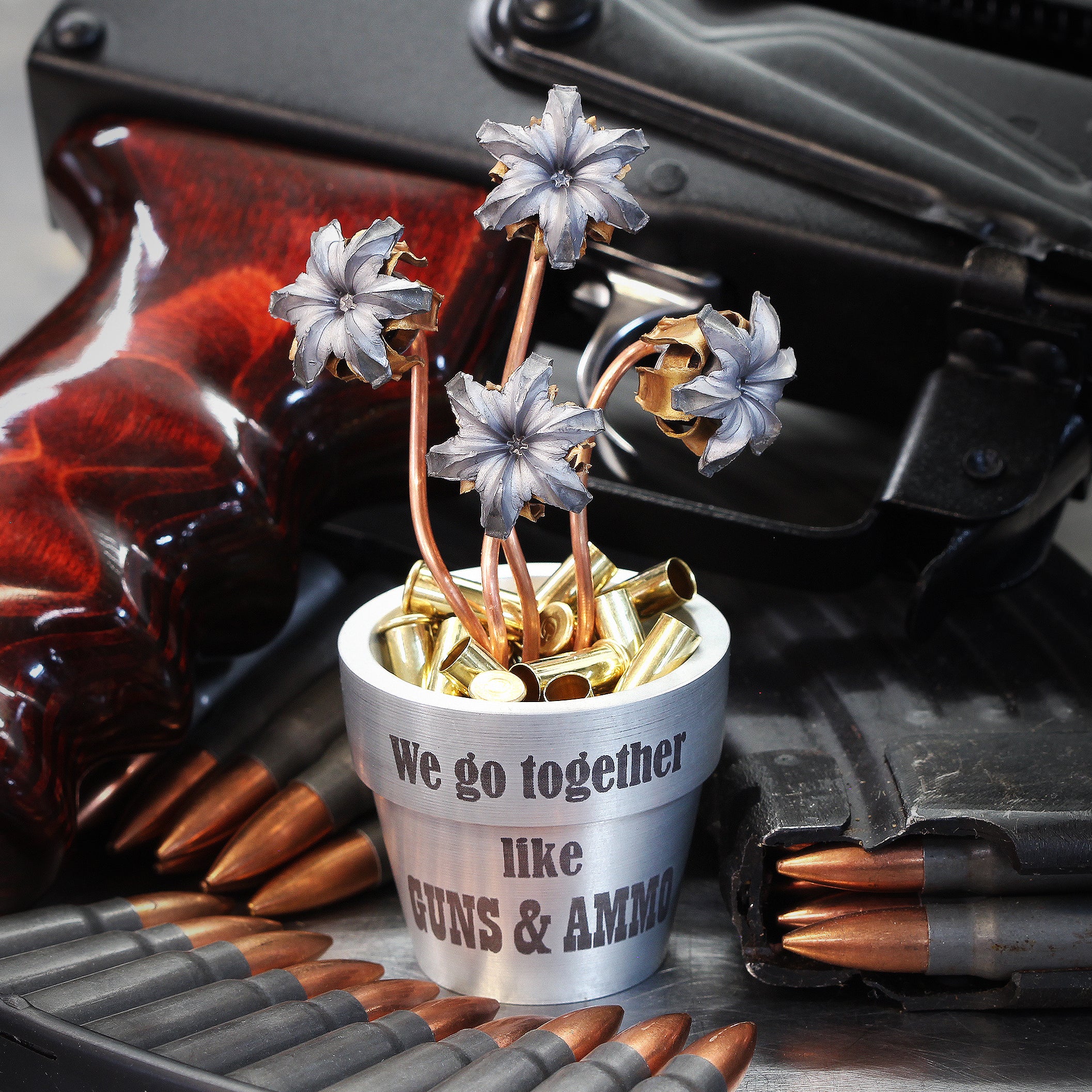 We go together like guns & ammo – Bullet Bouquets